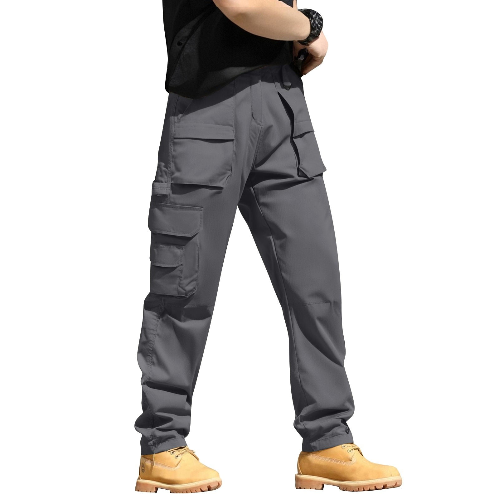Homeyce Military Work Pants for Men Ripstop Elastic Waist Pants ...