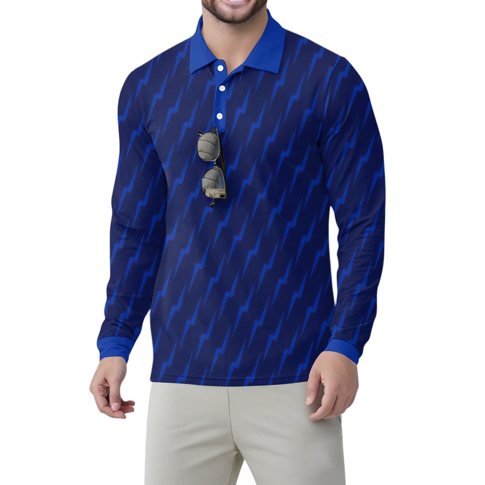 Homeyce Polo Shirts for Men Long Sleeve with Buttons Shirts Collared ...