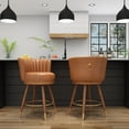 "Homezeer Modern Leather 24"" Swivel Bar Stools Set of 2, Counter ...