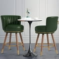 Homezeer 27" Bar Stools Set of 2, Green Counter Height Bar Stools with ...
