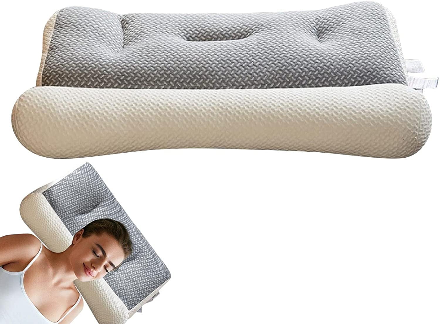 Homezo Ergonomic Pillow, Adjustable Contours Orthopedic Bed Pillow for ...