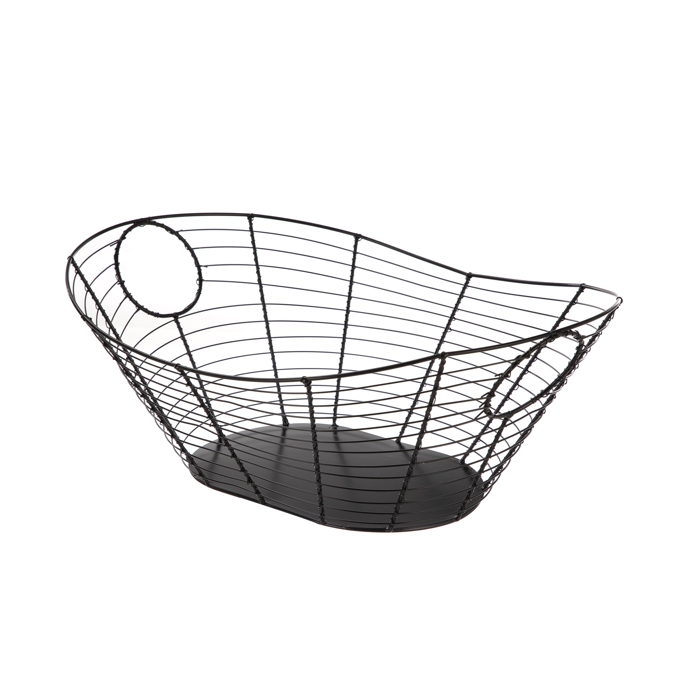 Homezone Black Handcrafted Wire Basket with Handles - Walmart.com