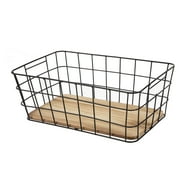 Mainstays Black Rectangle Metal Storage Basket with Removable Liner ...