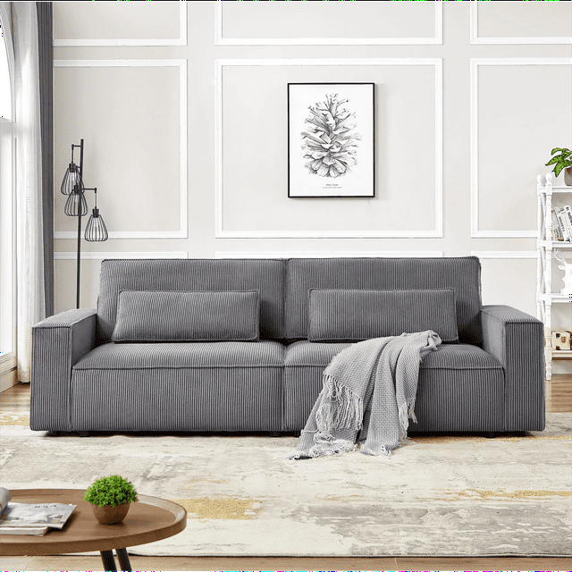 "Homfa 105.5"" Big Soft Comfortable Corduroy Sofa, Oversize Couch for ...