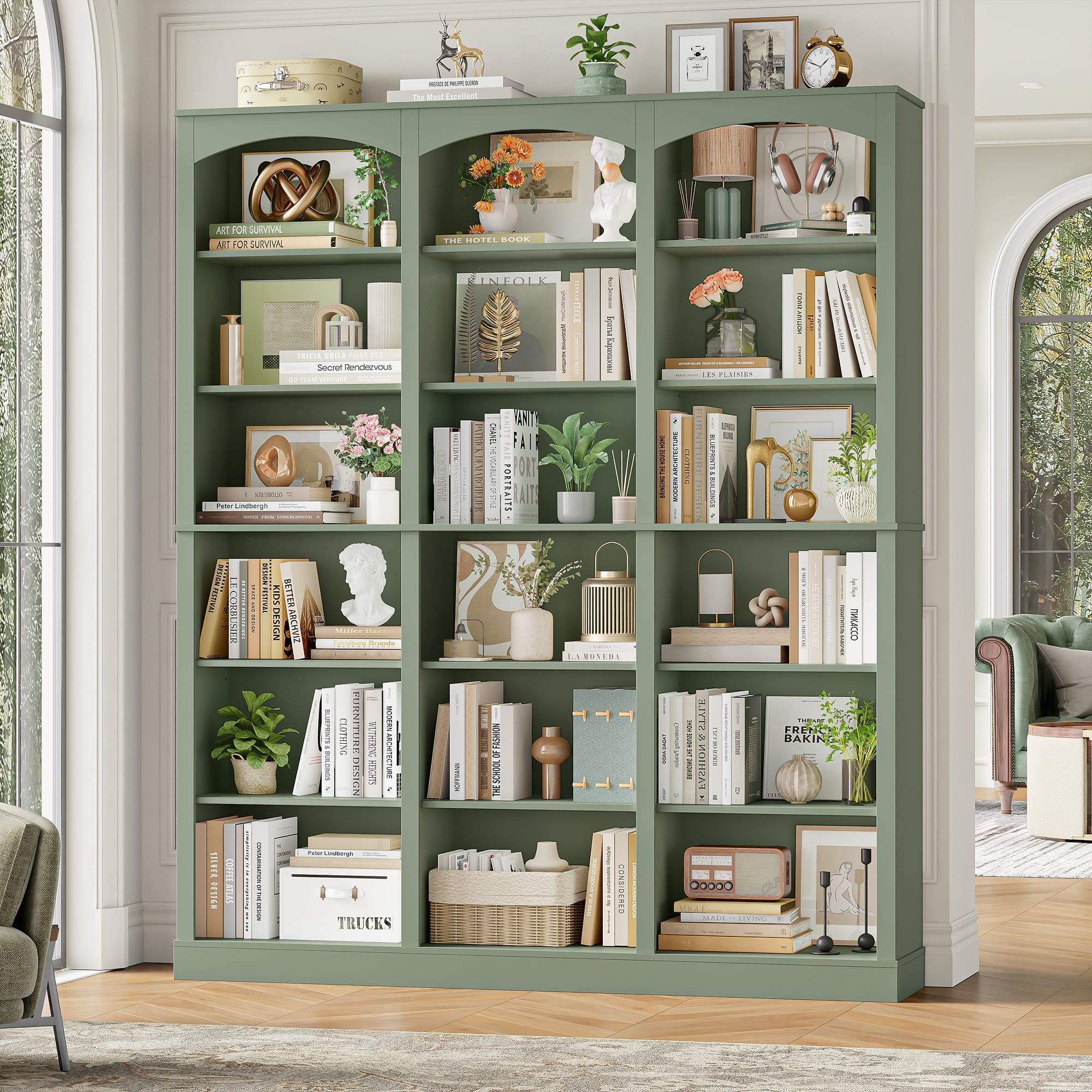 Homfa 18-Cube Bookcase and Bookshelves, 71.2" Triple Width 6-Tier ...