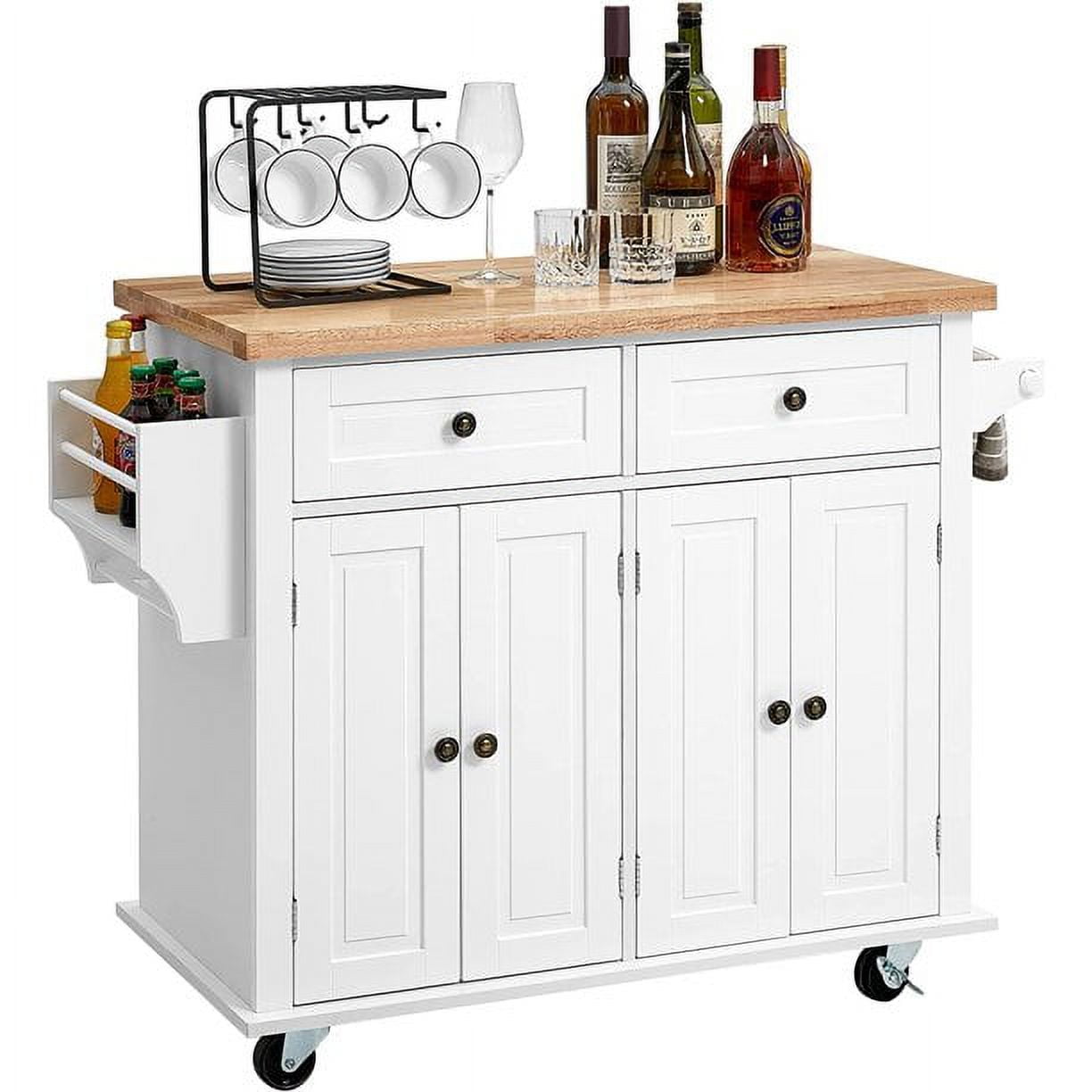 Homfa Rolling Kitchen Island Cart with Cabinet and Nepal | Ubuy