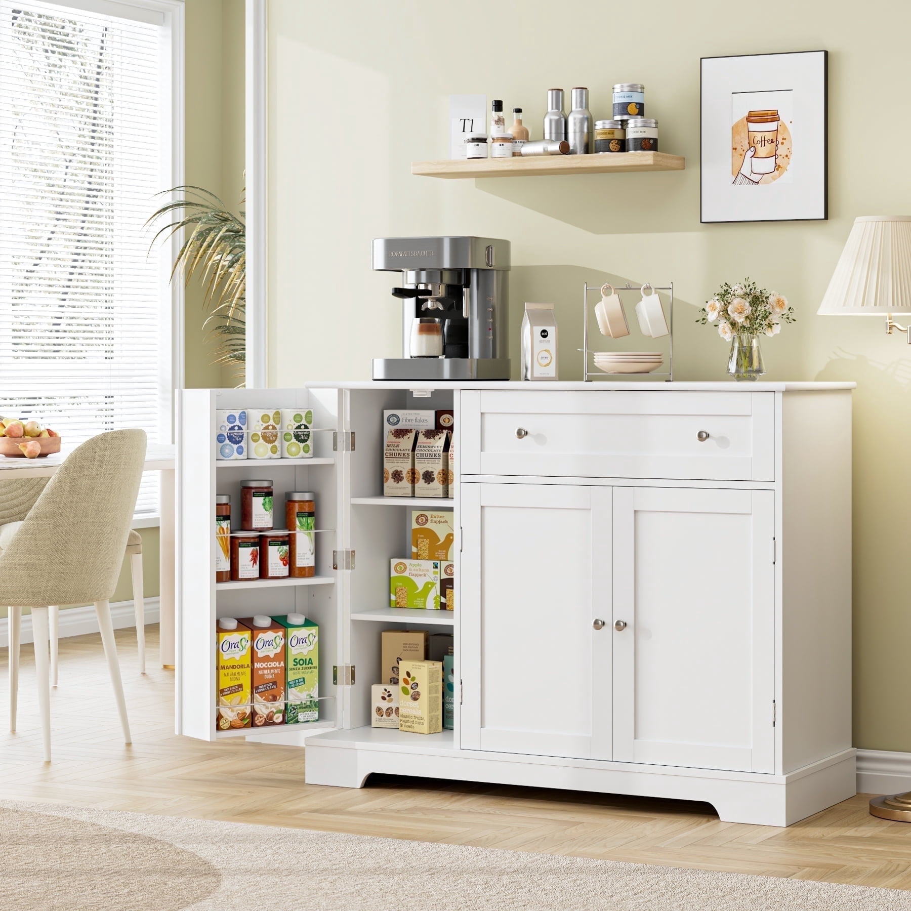 Homfa 41'' Kitchen Storage Cabinet, Pantry Cabinet with Drawers and ...