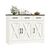 Homfa 42.5”W Farmhouse Kitchen Sideboard, 3 Drawers Storage, Adjustable ...