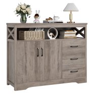 Homfa 40'' Kitchen Cabinet, Buffet Sideboard with Drawers, Adjustable Shelves, White - Walmart.com