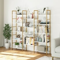 Homfa 5 Tier Gold Bookshelf, Modern Display Shelves, Metal Frame ...