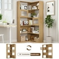 Homfa 5 -Tier Rotatable Corner Bookcase, L-Shaped Display Bookshelf ...