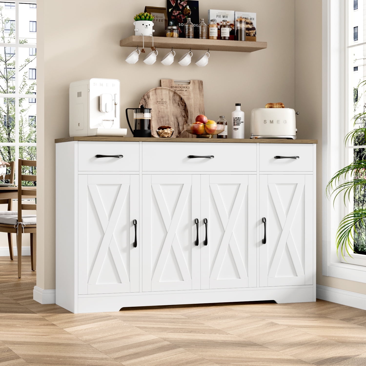 Homfa 55.1‘’ Farmhouse Kitchen Sideboard, Nepal | Ubuy