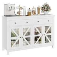 Homfa Sideboard Storage Cabinet with 3 Drawers & 3 Doors, 53.54'' Wide ...