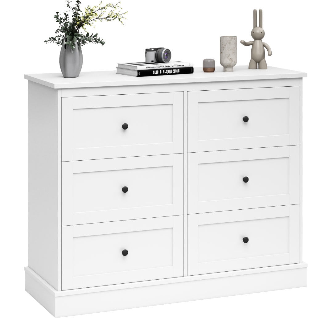 Kadyn Chest of Drawer, 6 Double Drawer Dresser for Bedroom, Modern ...