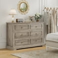 Homfa 6-Drawer Dresser, 47.2'' Wide, Gray, Bedroom Living Room Storage ...