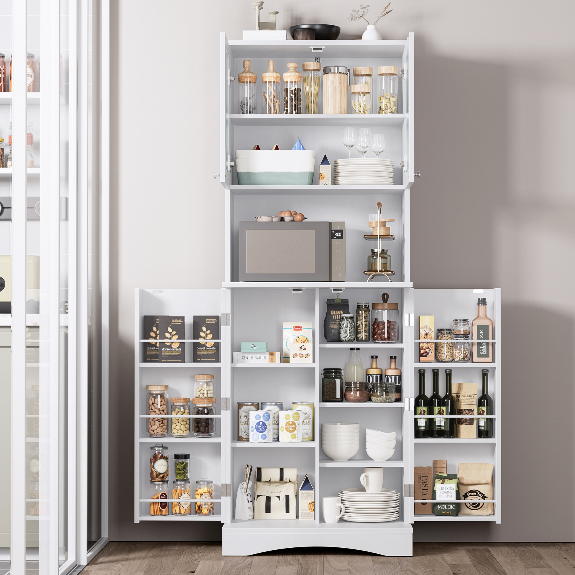 50" LED Kitchen Pantry Storage Cabinet - Walmart.com