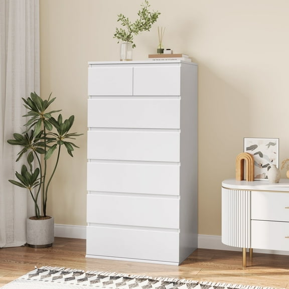 Farmhouse Dresser 10 Drawers, White Chest of Drawers for Bedroom, Wood ...