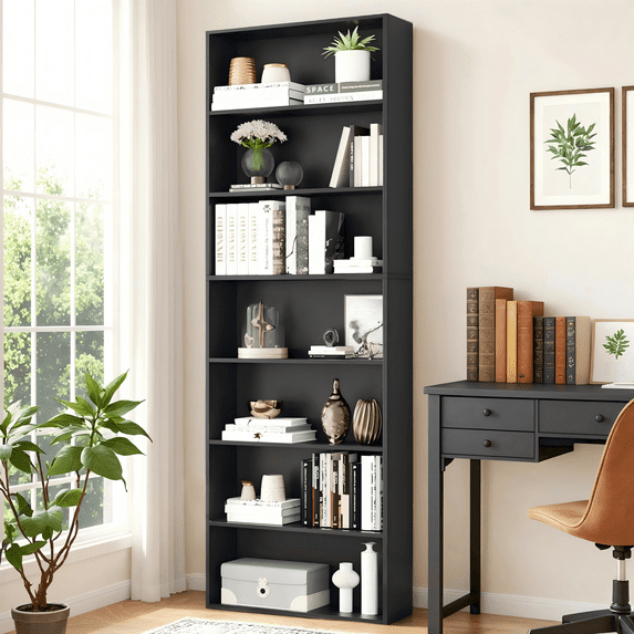 Homfa 82" Tall Bookcases, Freestanding Display Storage Shelves, 7-Tier ...