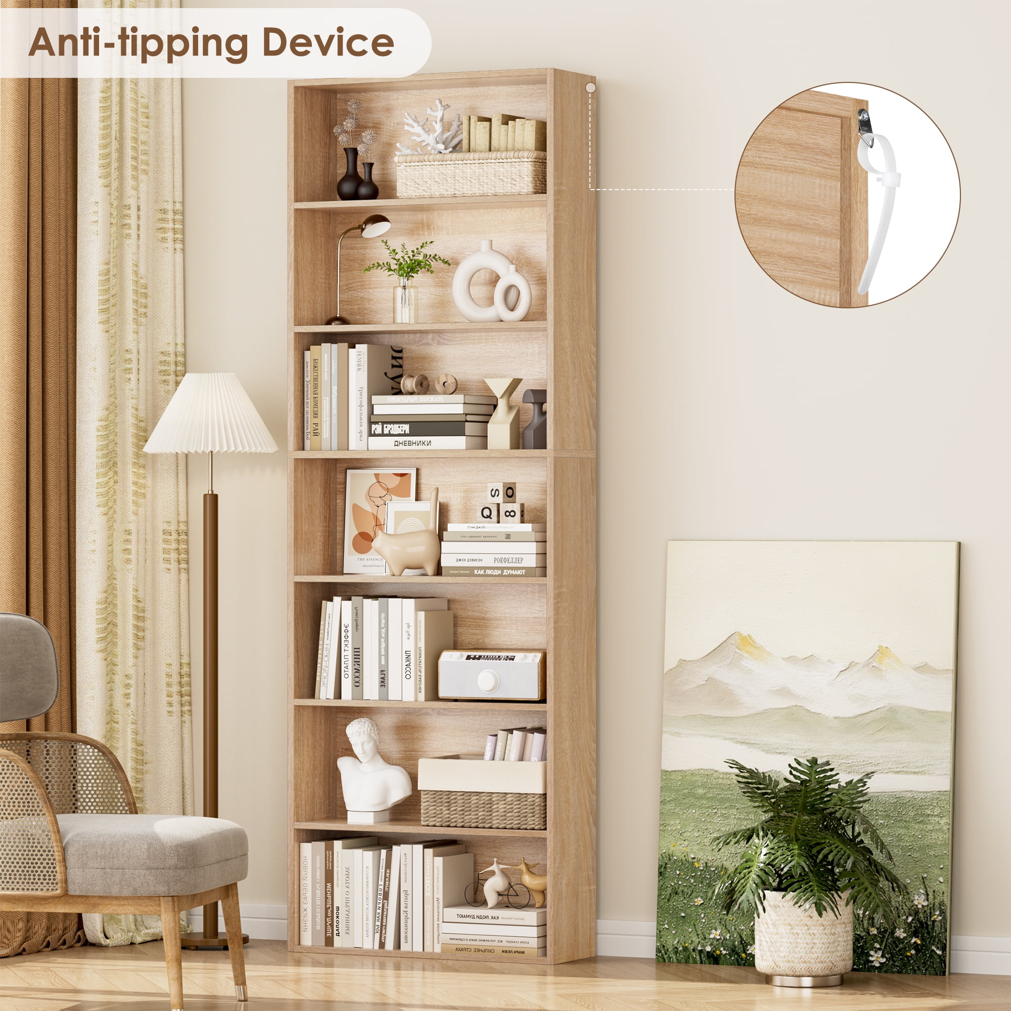 Homfa 7-Tier Bookshelves, Freestanding Display Storage Shelves, 82 ...