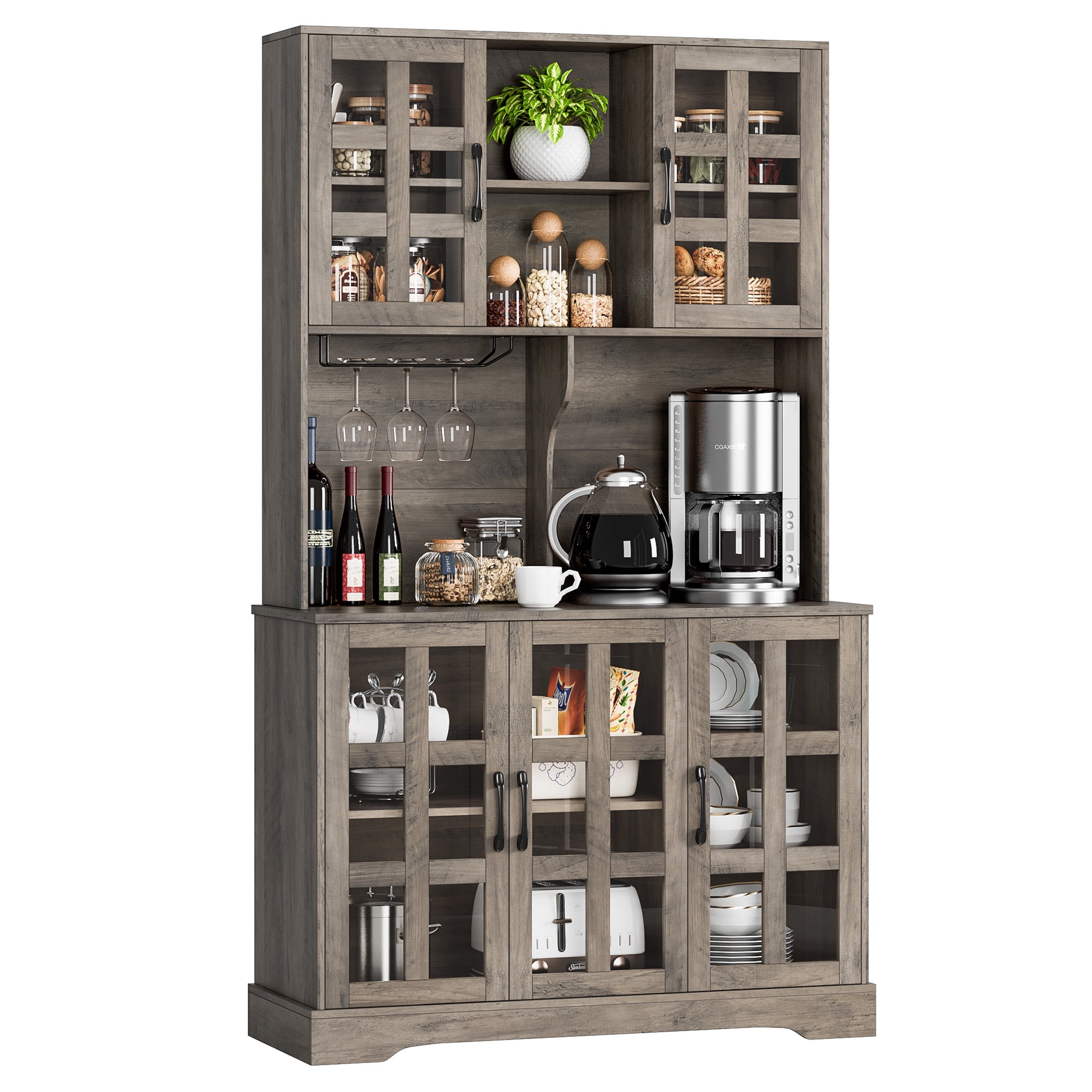 Kitchen Cabinet Hutch With Glass
