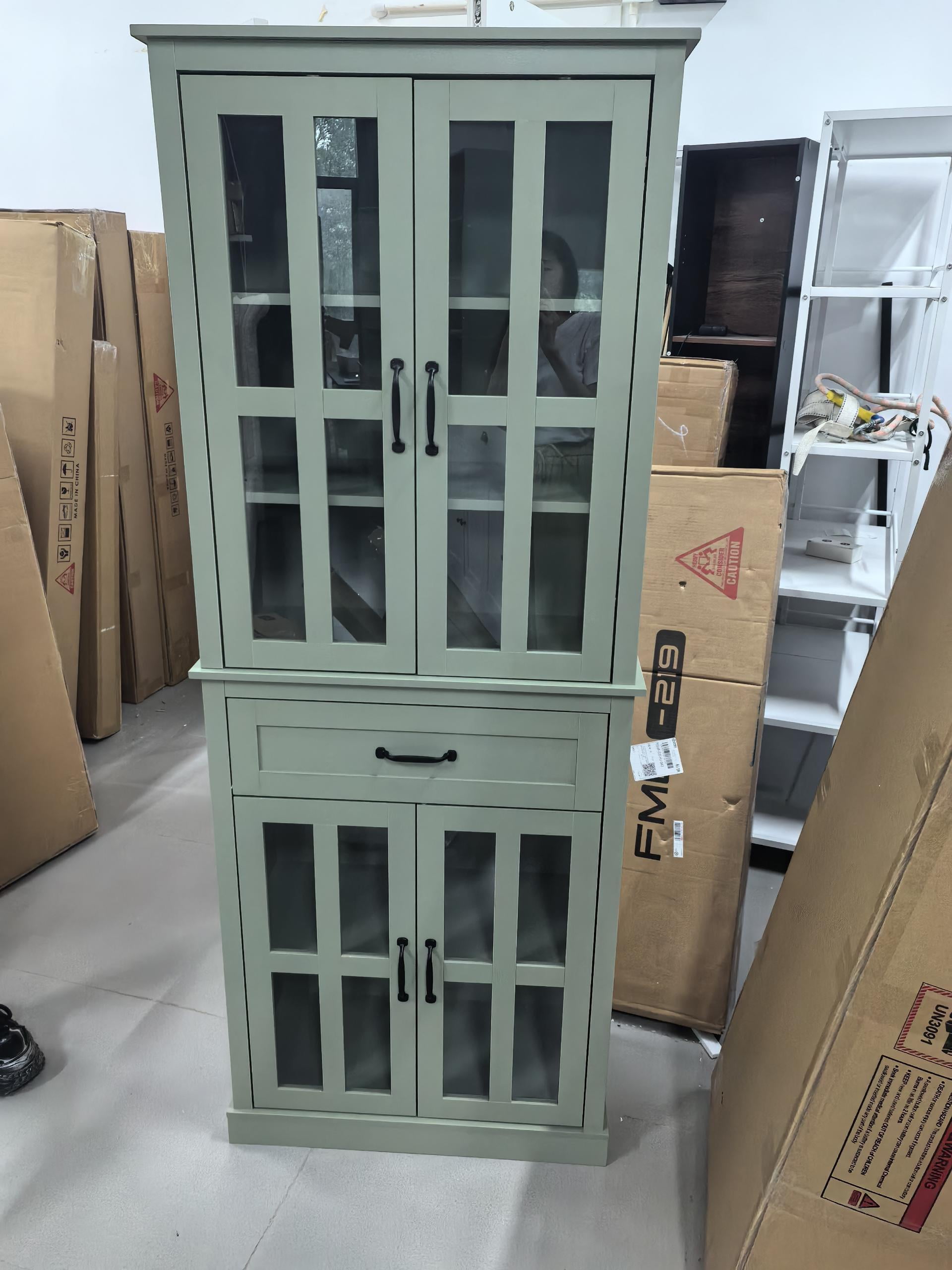 Homfa 71'' Kitchen Pantry with Adjustable Shelves & Drawer ...