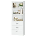 Homfa 71" Tall Bookcases with 3 Large Drawers, 3 Tier Wooden Storage ...