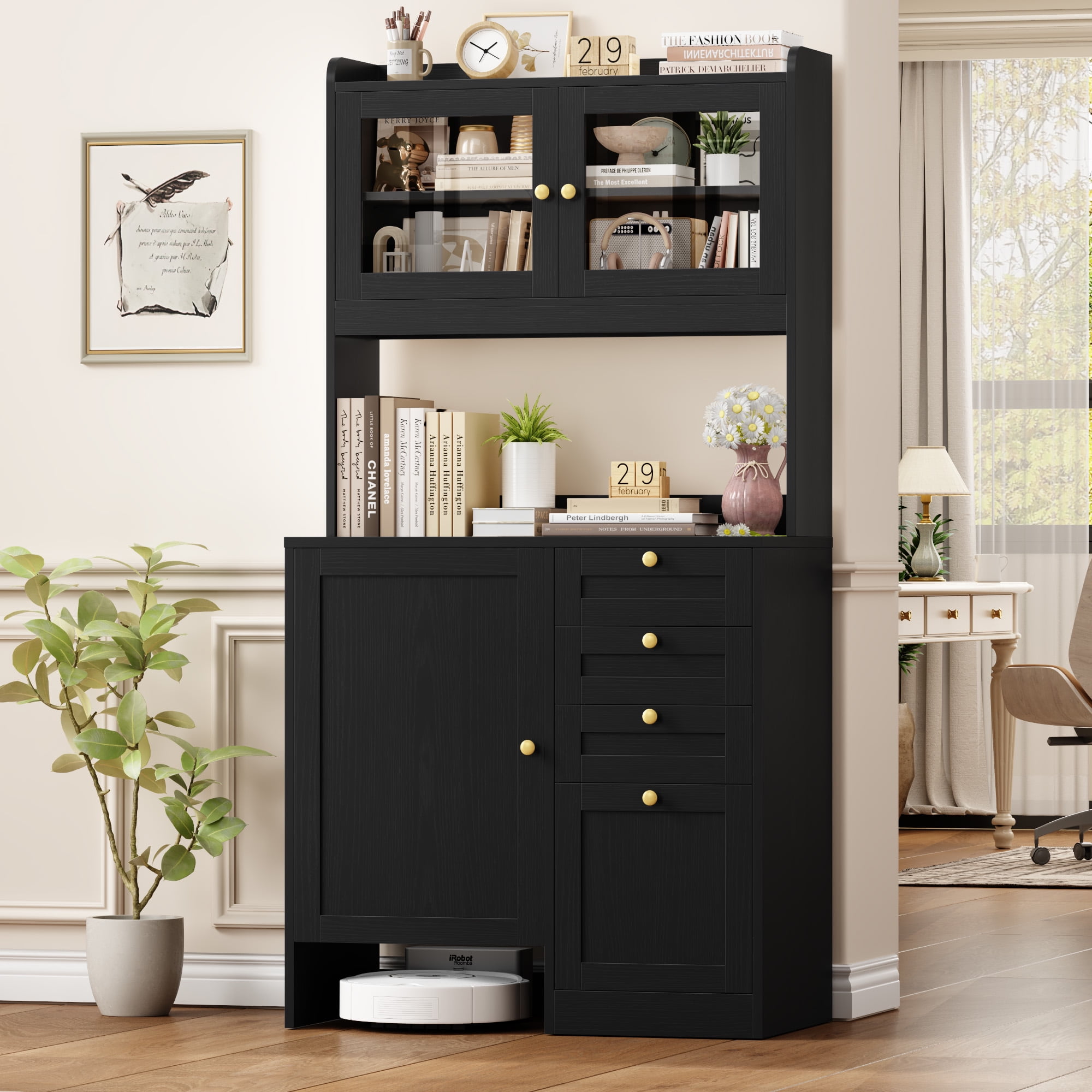 Homfa 71″ Tall Bookcase, Printer Stand with File Drawer and Adjustable ...