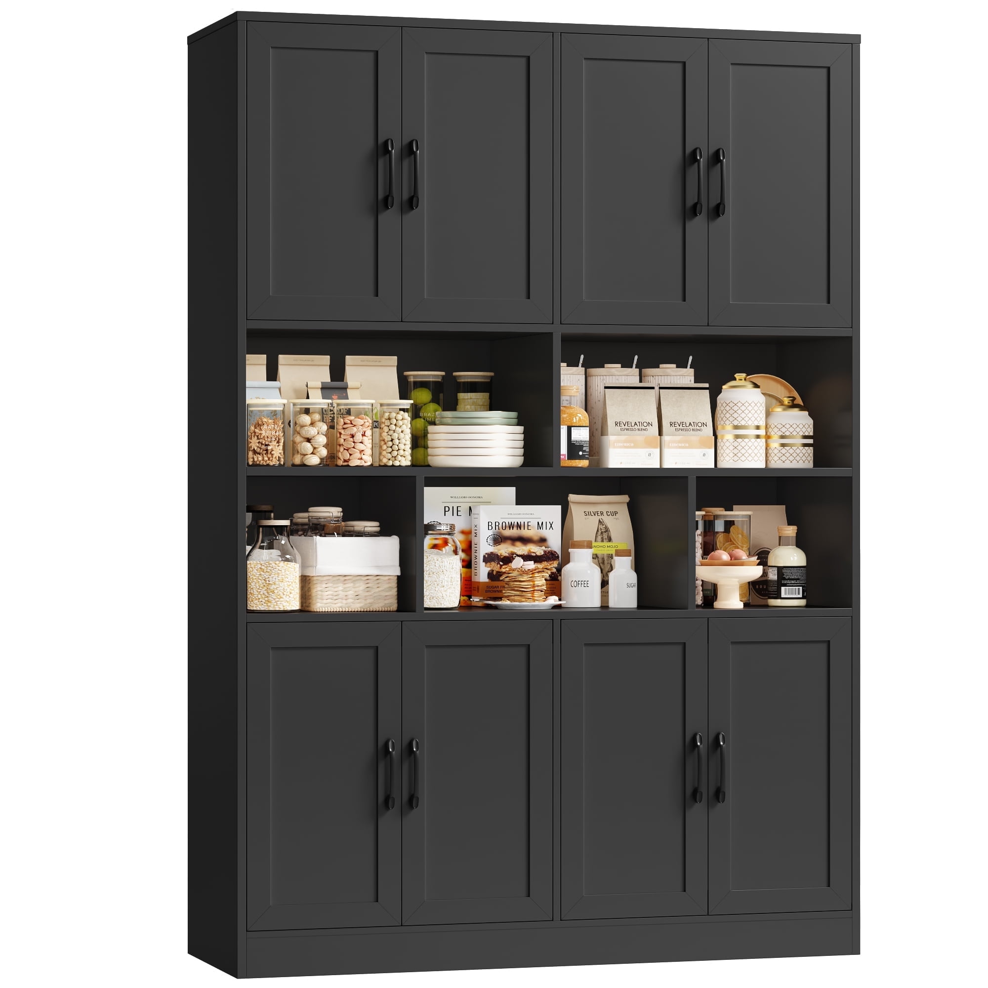Homfa 8 Door Pantry Cabinet with Adjustable Shelves，71”H Storage ...