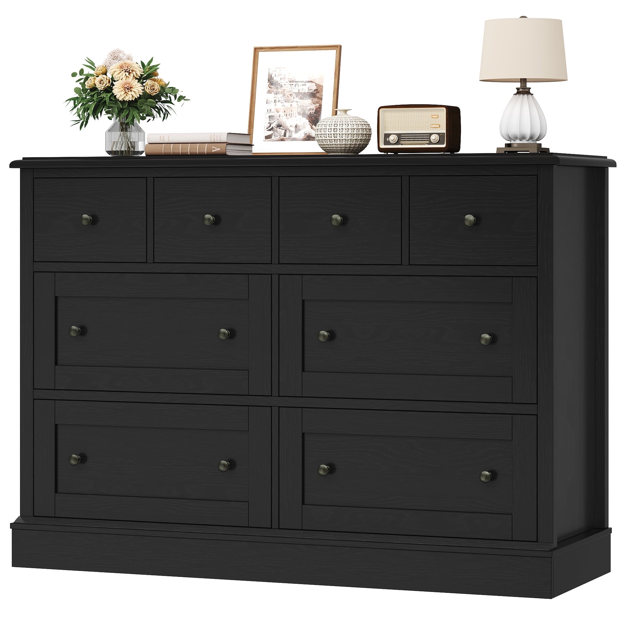 Homfa 8 Drawer Horizontal Combo Dresser for Bedroom, Modern Chest of ...