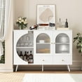 Homfa Bar Cabinet with Glass Cup Holders, Modern Sideboard with 2 ...
