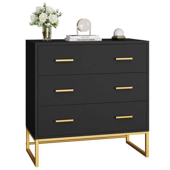 Homfa 3-Drawer Nightstand Dresser, Modern Side Table Wood Storage ...