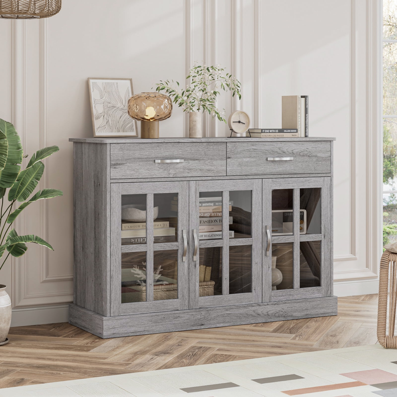 Homfa Kitchen Sideboard Cabinet with 3 Doors and 2 Nepal | Ubuy