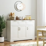 Homfa Buffet Table, 47.2'' Wood Sideboard with 3 Drawers & 3 Doors ...