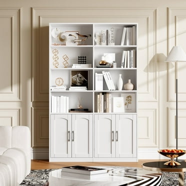 OXYLIFE Tall Shelf Black Bookshelf Room Unit, Display Cabinet with ...