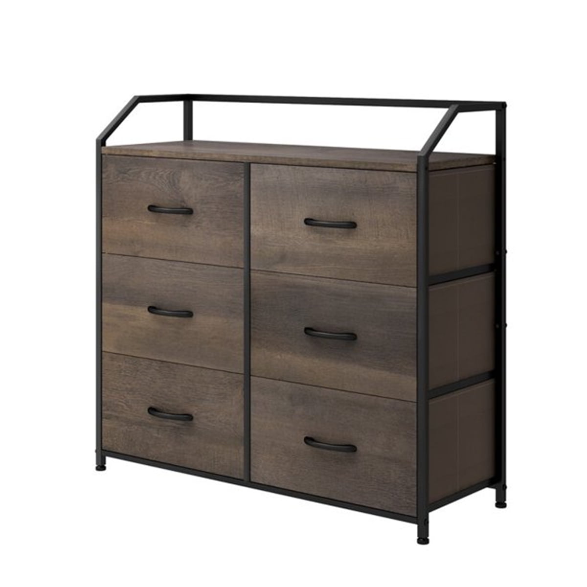 Homfa Large Wood Dresser with 6 Deep Fabric Drawers, Lightweight ...
