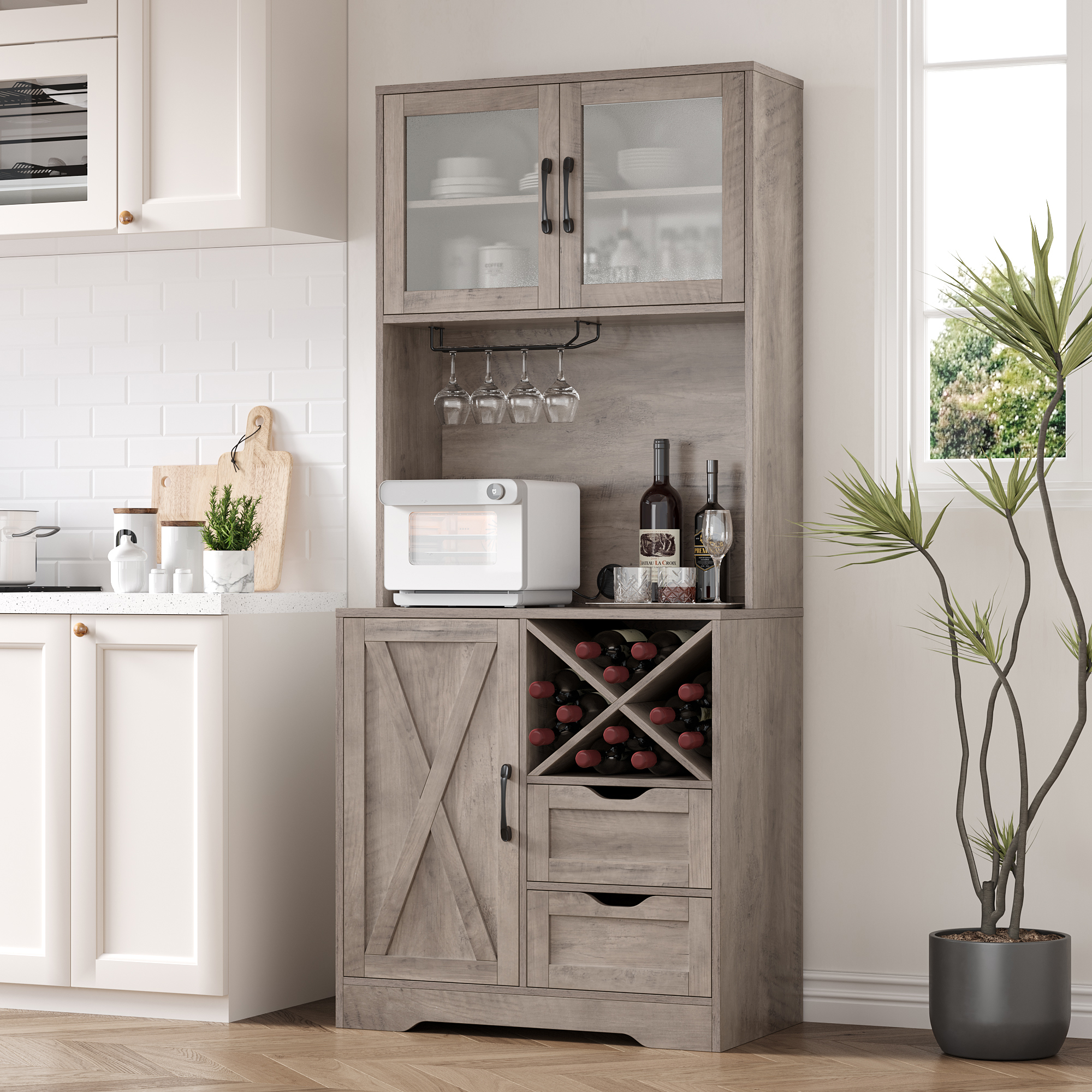 Shop Crosley Furniture Tara 3-Piece Modern Farmhouse Sideboard Buffet ...