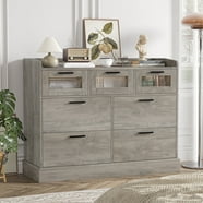 Homfa 7 Drawer Dresser, Modern Sturdy Metal Frame, Wooden Furniture ...