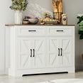 Homfa Farmhouse Buffet Sideboard for Kitchen, 2 Drawers & 4 Doors Wood ...