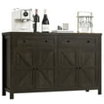 Homfa Farmhouse Adjustable Cabinet, 2-Drawers 4-Doors Kitchen Buffet ...