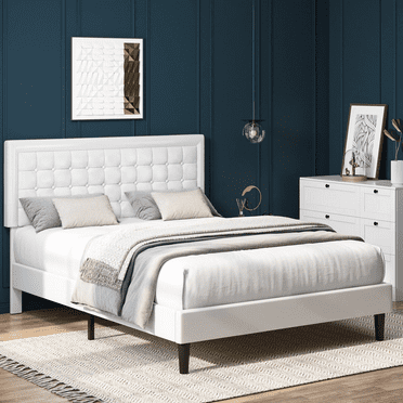 Homfa Full Size Bed Frame with Storage, 4 Drawers, Button Tufted ...