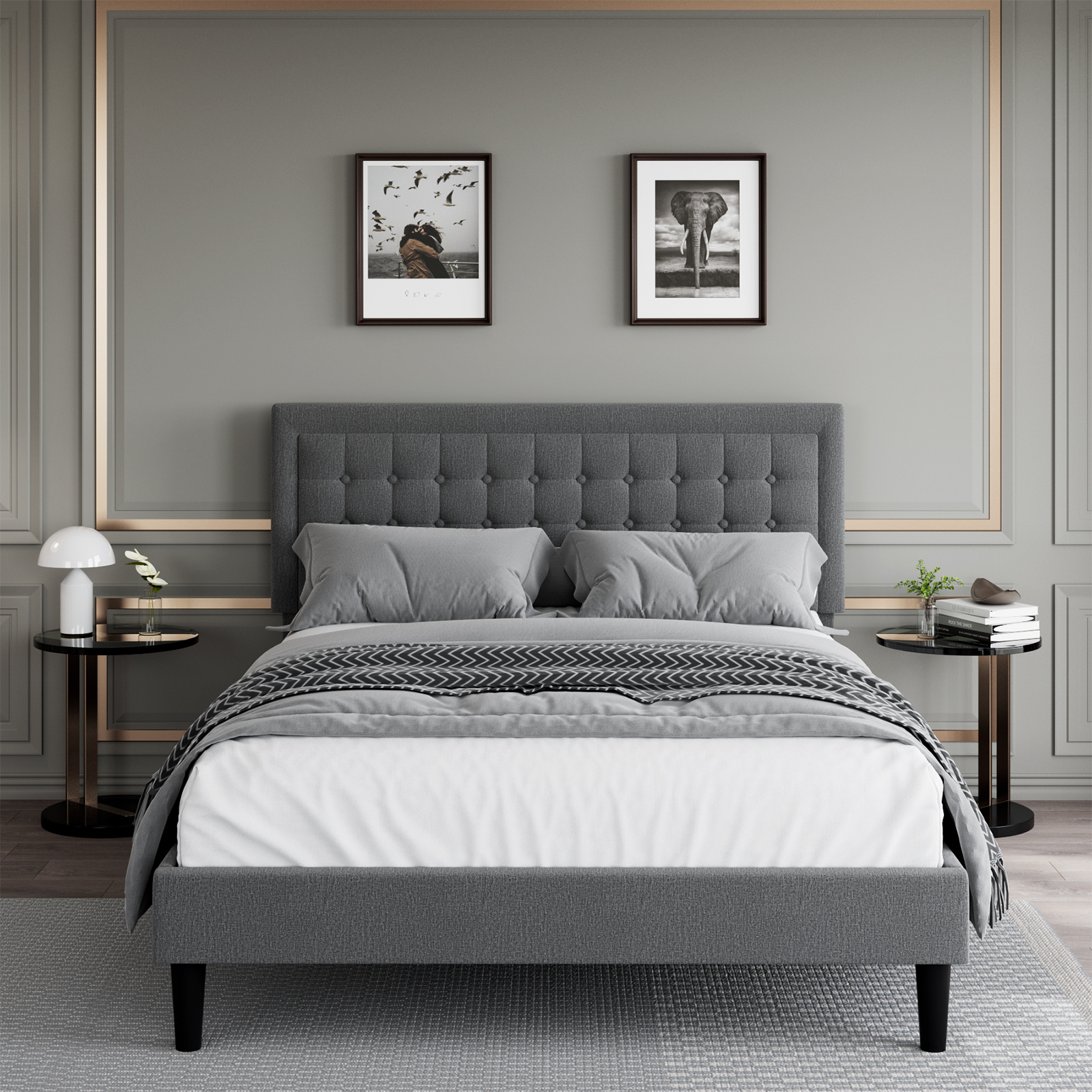 Baxton Studio Axton Modern and Contemporary Weathered Gray Finished ...
