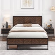 Homfa Full Size Storage Bed with 4 Drawers, Button Tufted Upholstered ...