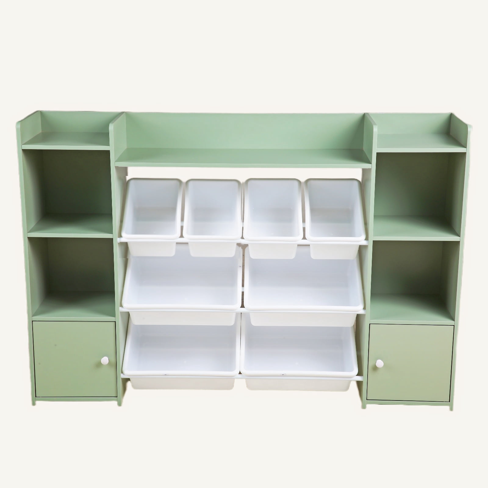 Homfa Kids Toy Organization Cube Bookcase with 8 Bin, 2 Door Toy ...