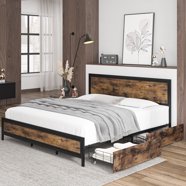 Zinus Amelia 41" Wood Platform Bed Frame with Upholstered Headboard ...
