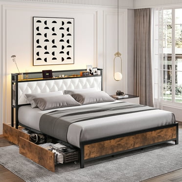 South Shore SoHo Storage Platform Bed with 2 Drawers, Multiple Sizes ...