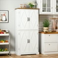 Homfa Farmhouse Kitchen Pantry Storage Cabinet with Adjustable Shelf ...