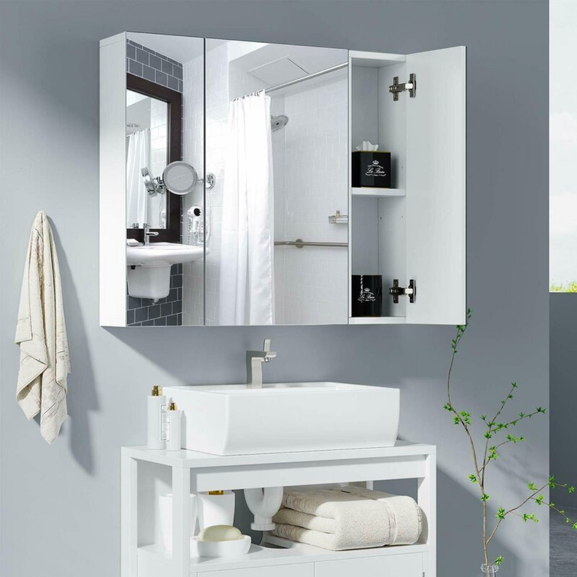 UBesGoo Wall Mounted Bathroom Storage Cabinet, Medicine Cabinet with ...