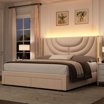 GDF Studio Aubrey Velvet Wingback Bed, Ivory + Queen - Walmart.com
