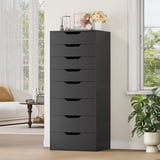 Homfa, Tall Dresser for Bedroom, 8 Drawer, Compact Black Storage ...