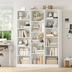 Prepac Moda 80" Tall 5-Tier Narrow Bookcase in Natural Oak, Modern ...